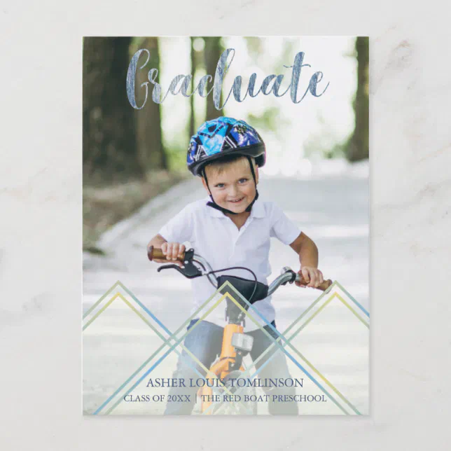Cute Transparency Effect Pre K Graduation Photo Postcard | Zazzle