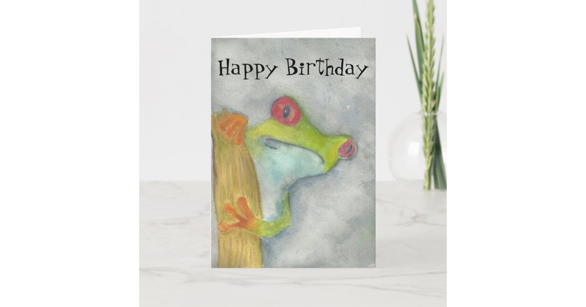 Cute Tree Frog happy Birthday Card | Zazzle