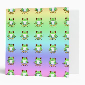 Cute Tree Frogs School / Photo Rainbow Binder | Zazzle
