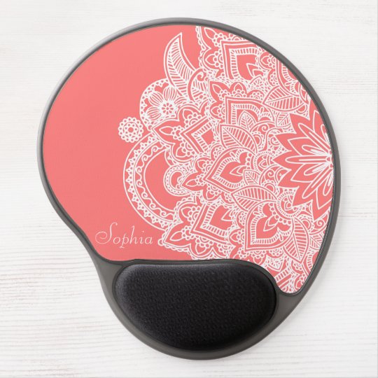 Cute trendy flower henna hand drawn design gel mouse pad | Zazzle.com