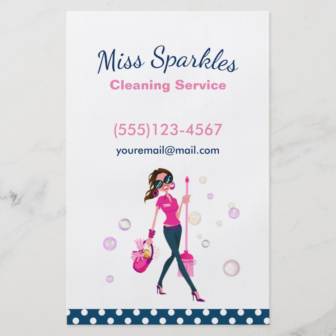 Cute Trendy Housecleaning Maid Flyer | Zazzle