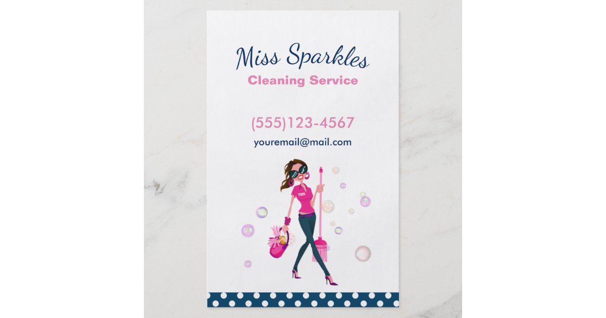 Cute Trendy Housecleaning Maid Flyer | Zazzle