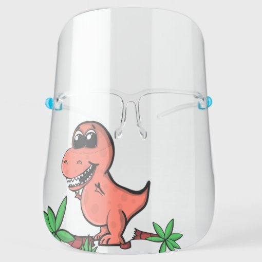 Cute Trex Dinosaur Tyrannosaurus Rex Dinosaur Face Shield | Zazzle
