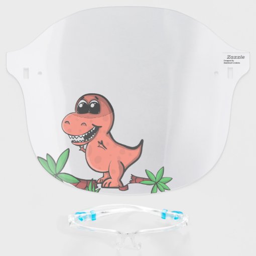 Cute Trex Dinosaur Tyrannosaurus Rex Dinosaur Face Shield | Zazzle