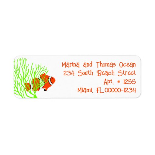 Cute Tropical Fish Custom Address Labels | Zazzle
