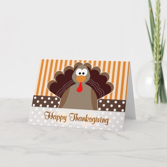 Cute Turkey Happy Thanksgiving Card | Zazzle.com