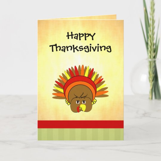 Cute Turkey Happy Thanksgiving Greeting Card | Zazzle.com