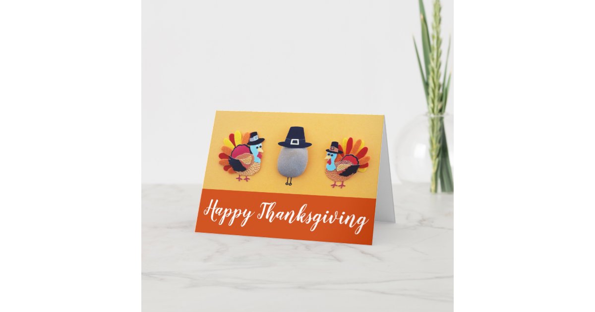 Cute Turkey Pilgrim Craft Thanksgiving Card | Zazzle