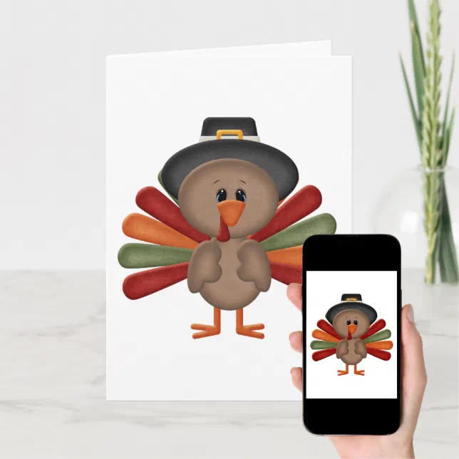 Cute Turkey Thanksgiving (customizable) Holiday Card | Zazzle