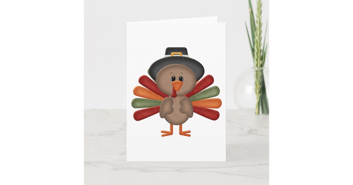 Cute Turkey Thanksgiving (customizable) Holiday Card | Zazzle.com