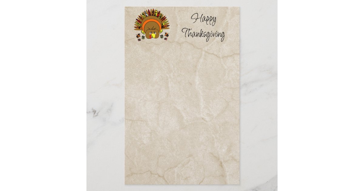 Cute Turkey Thanksgiving Stationery | Zazzle