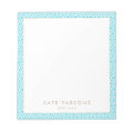 Cute Turquoise Lattice Pattern Notepad | Zazzle