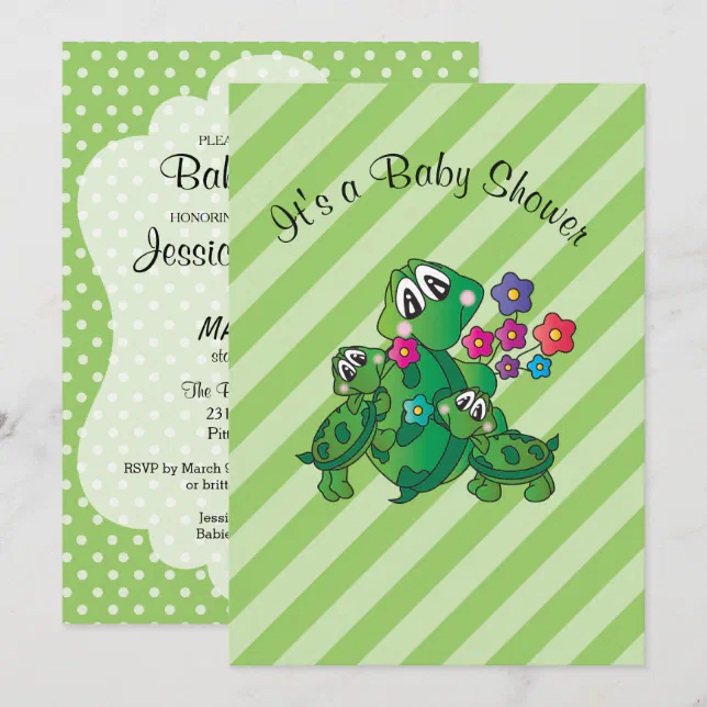 Cute Turtle Baby Shower Theme Invitation | Zazzle
