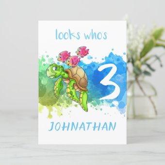 Cute Turtle Birthday Card | Zazzle