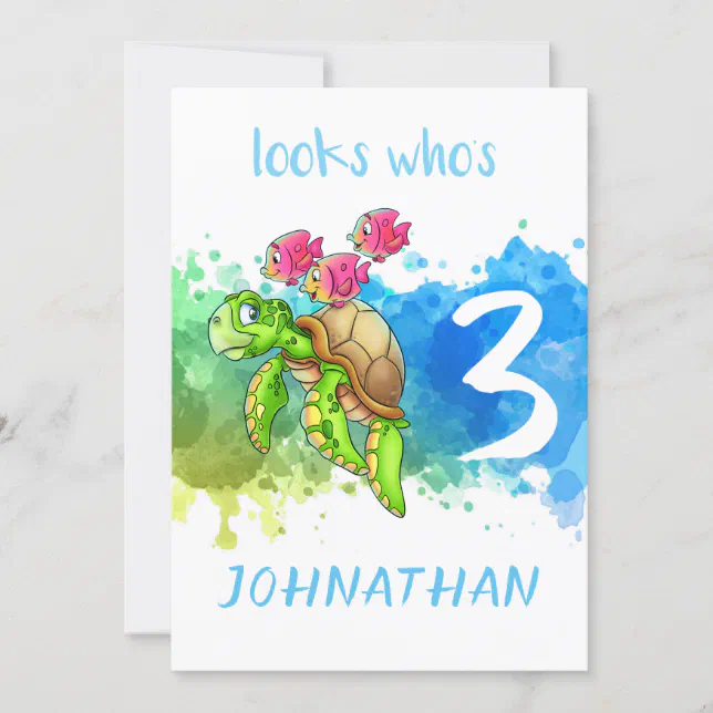 Cute Turtle Birthday Card | Zazzle