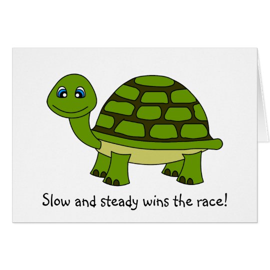 Cute Turtle Cartoon Encouragement Greeting Card | Zazzle.com