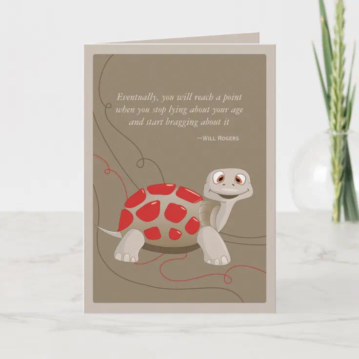 Cute Turtle Happy Birthday Card | Zazzle