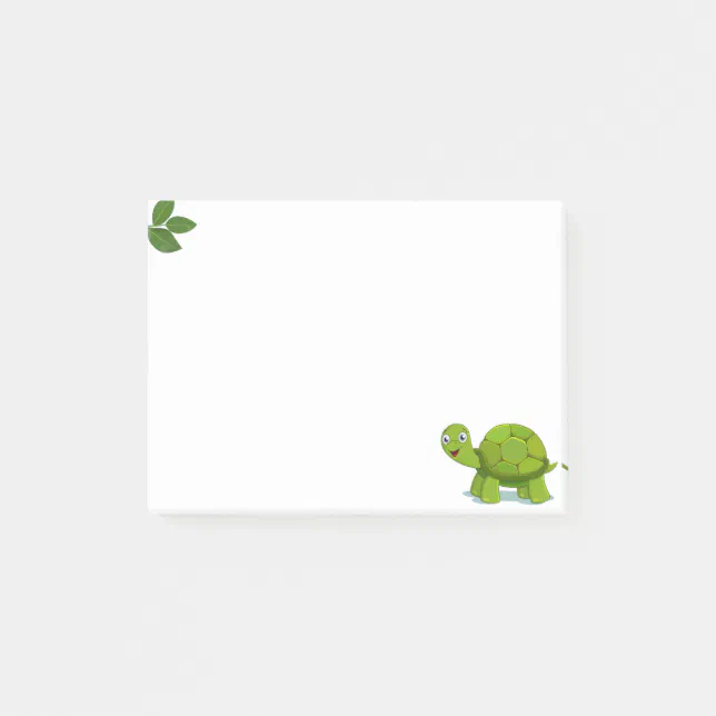Cute Turtle & Laurel Leaves Post-it Notes | Zazzle