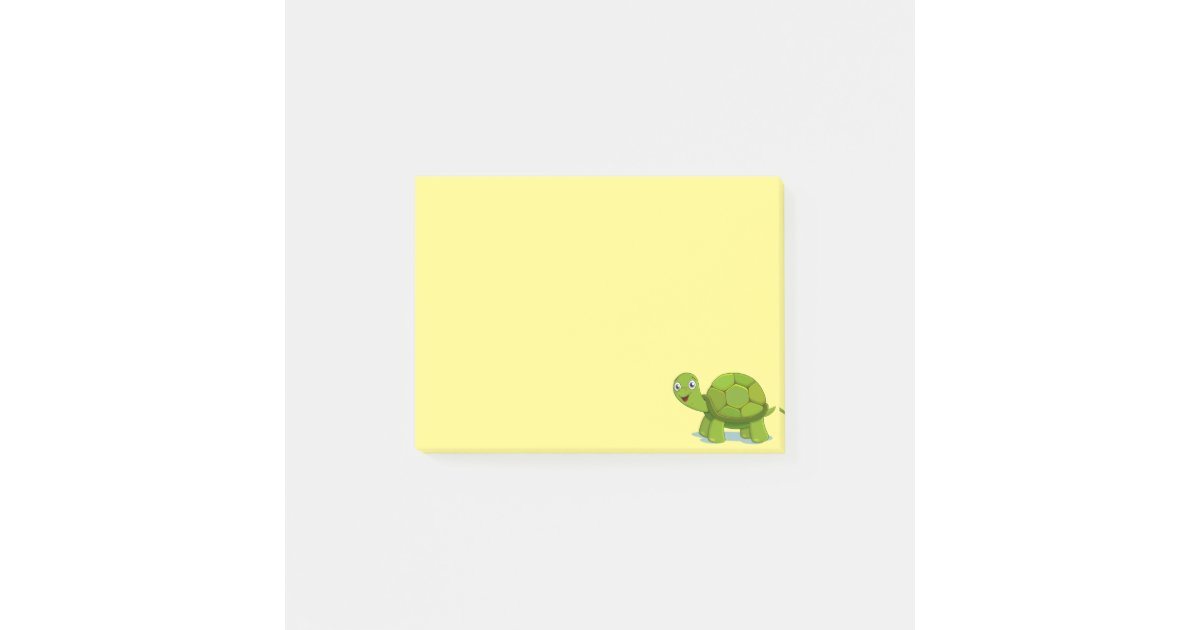 Cute Turtle on Yellow Post-it Notes | Zazzle