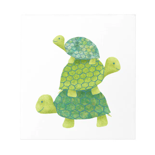 Cute Turtle Stack Family Notepad | Zazzle
