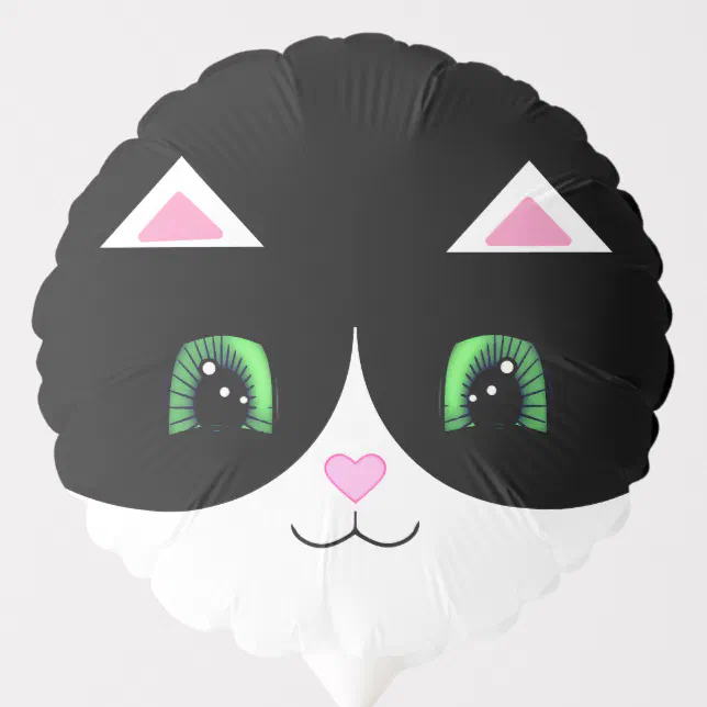 Cute Tuxedo Cat Happy Face Balloon | Zazzle