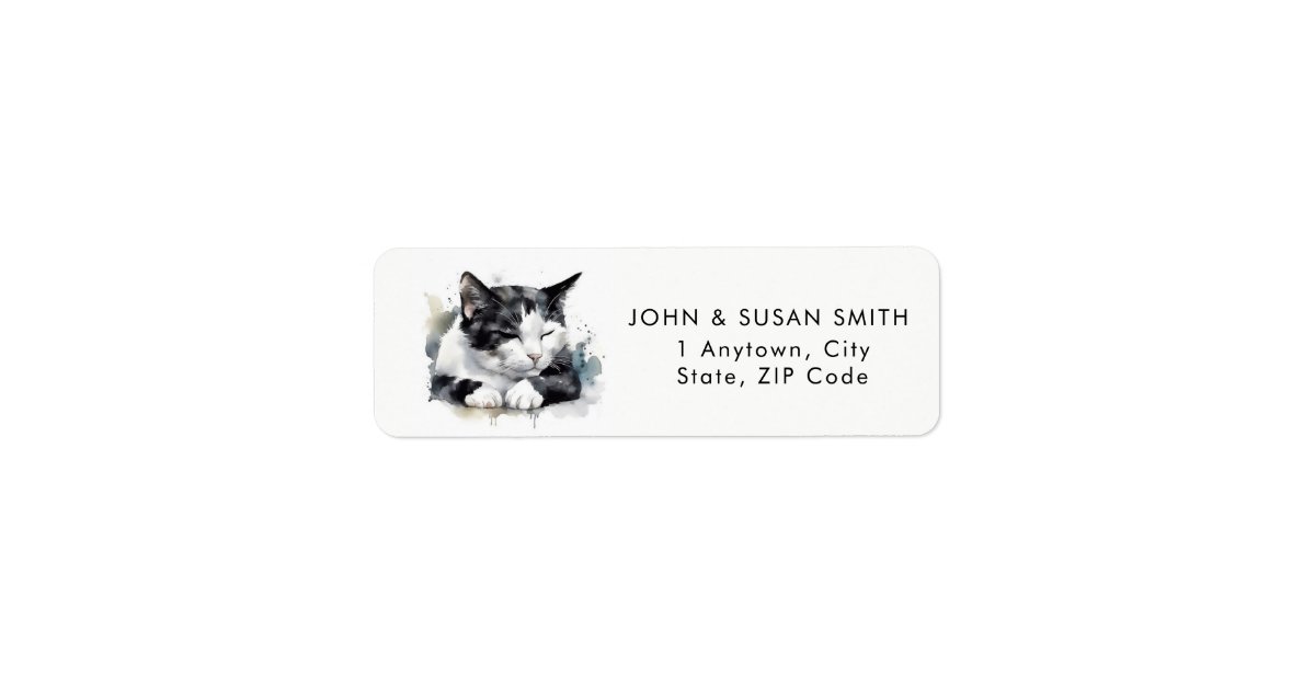 cute tuxedo cat return address labels stickers | Zazzle