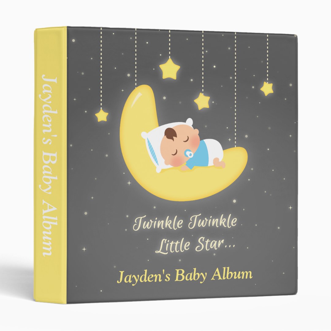 Cute Twinkle Twinkle Little Star Baby Boy Binder | Zazzle