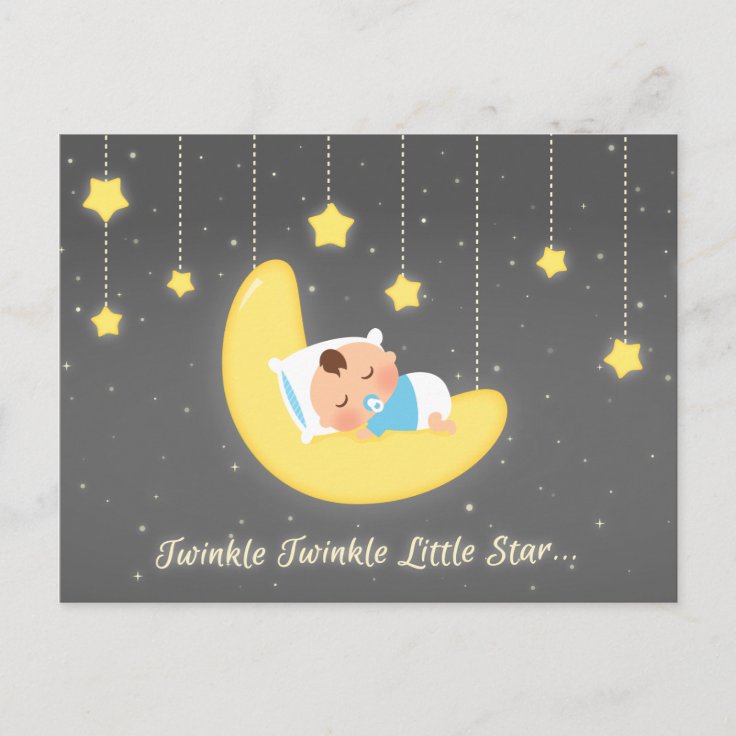 Cute Twinkle Twinkle Little Star Baby Newborn Postcard | Zazzle