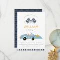 Cute Two Fast Race Car Blue 2nd Birthday Invite | Zazzle