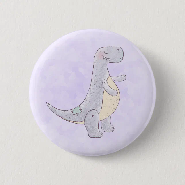 Cute Tyrannosaurus Rex Dinosaur Toy Button | Zazzle