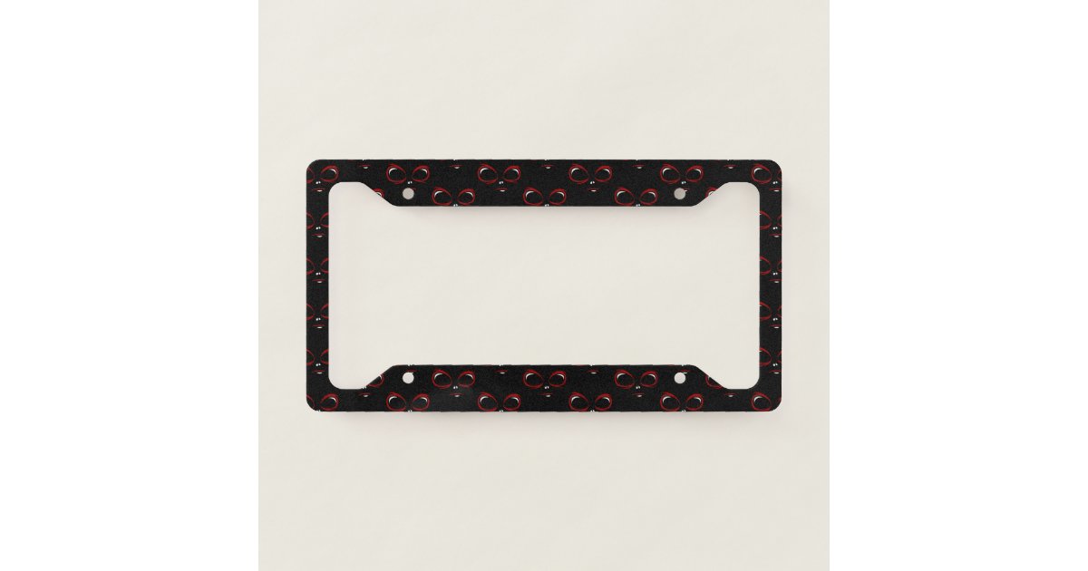 Cute ufo face monster throw pillow button license plate frame | Zazzle