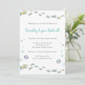 Cute Under The Sea Fish Baptism Christening Invitation | Zazzle