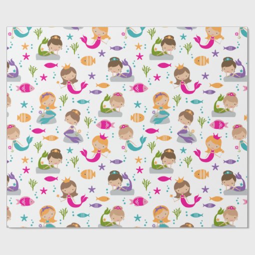 Cute Under the Sea Mermaid Wrapping Paper | Zazzle