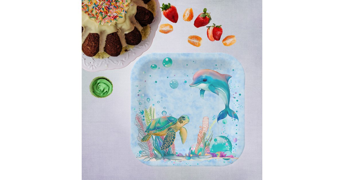 Cute underwater paper plates | Zazzle