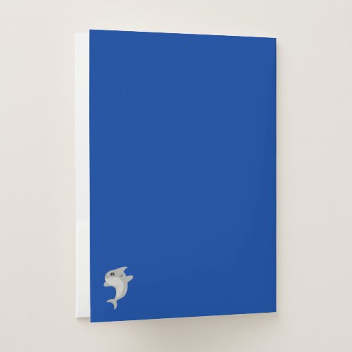 Cute Underwater Scene with Happy Grey Shark Kids Pocket Folder | Zazzle