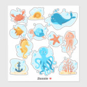 Cute underwater world. Ocean life Sticker | Zazzle