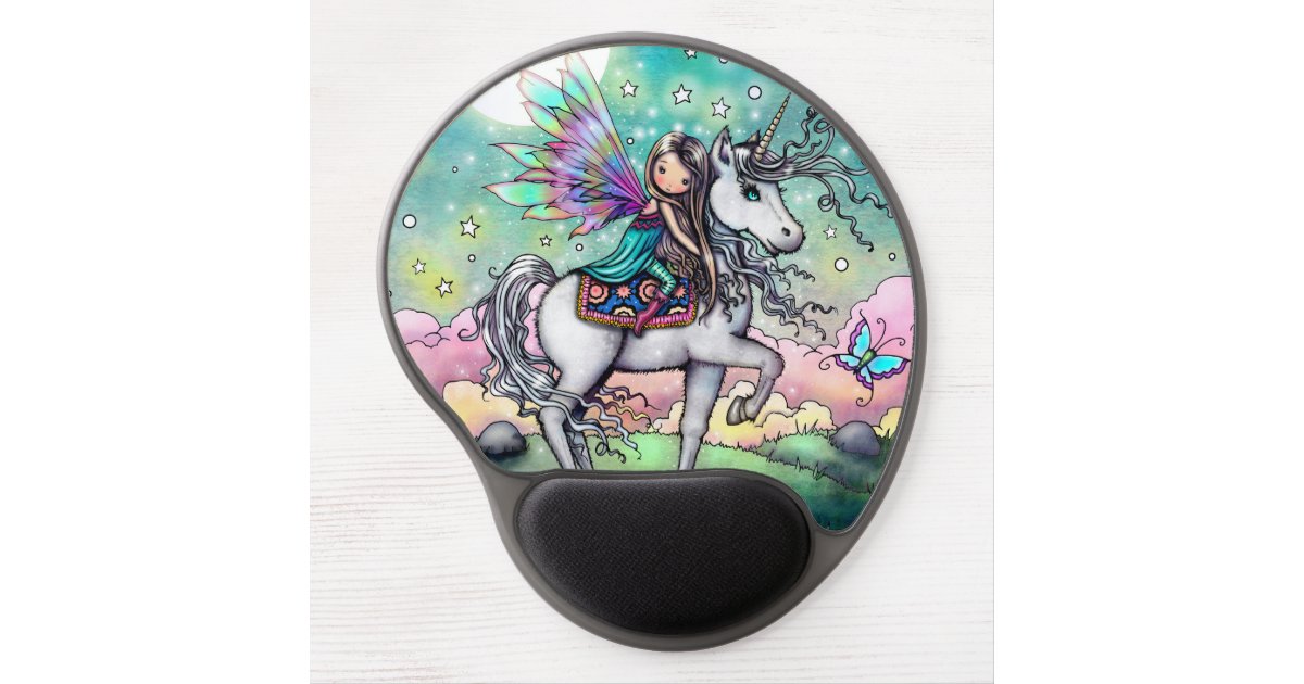 Cute Unicorn and Fairy Art by Molly Harrison Gel Mouse Pad | Zazzle