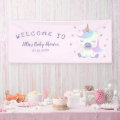 Cute Unicorn Baby Shower Welcome Banner | Zazzle