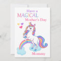 Cute Unicorn Magical Mother's Day Kids Card | Zazzle