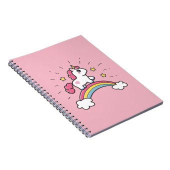 Cute Unicorn On A Rainbow Design Notebook | Zazzle