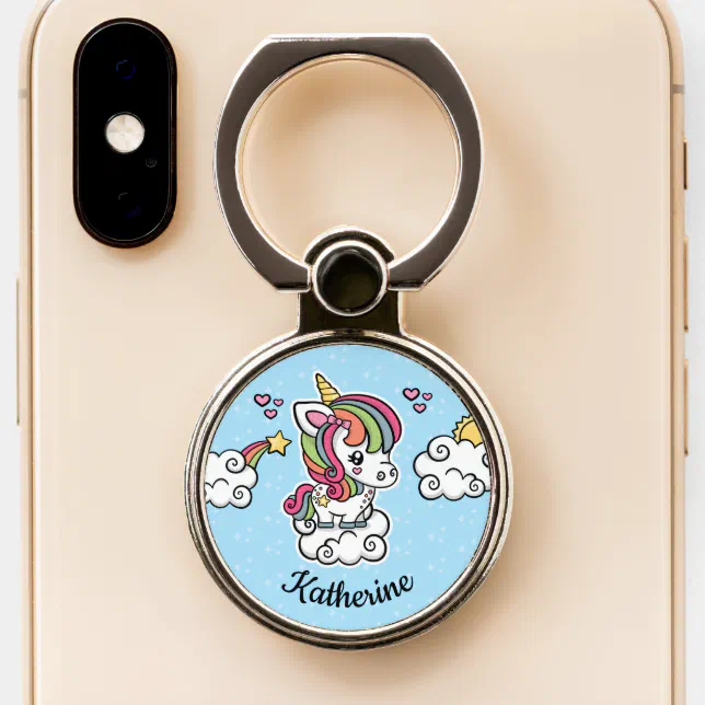 Cute Unicorn Phone Ring Stand | Zazzle