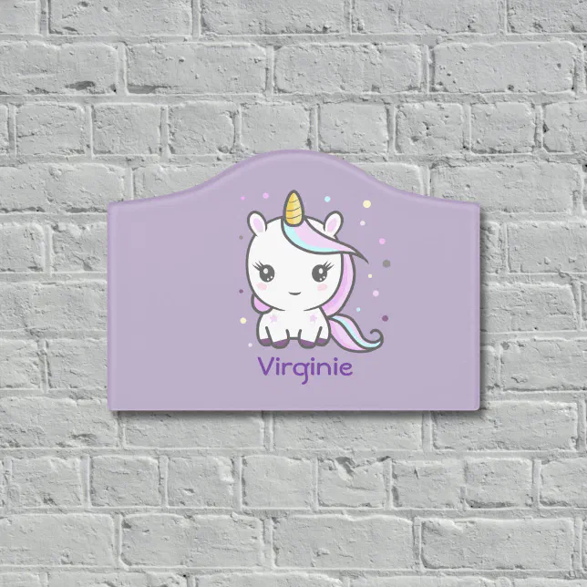 Cute Unicorn Purple Room Sign | Zazzle