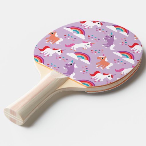 Cute Unicorn Rainbow Purple Ping Pong Paddle | Zazzle