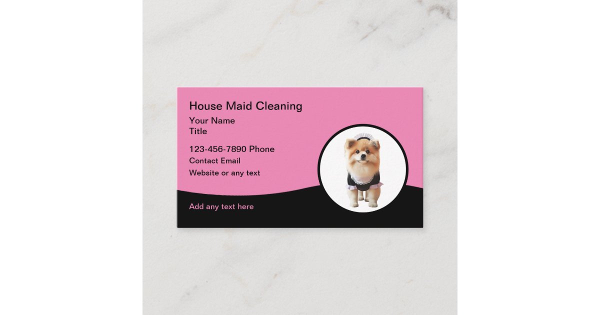Cute Unique House Cleaning Maid Business Card | Zazzle