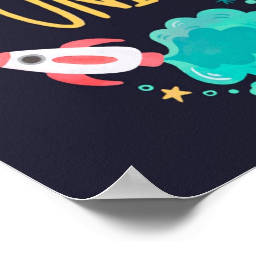 Cute Universe With Planets Poster | Zazzle
