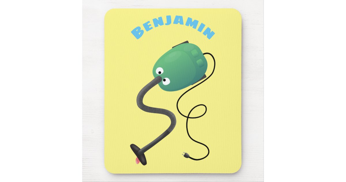 Cute vacuum cleaner cartoon humor mouse pad | Zazzle