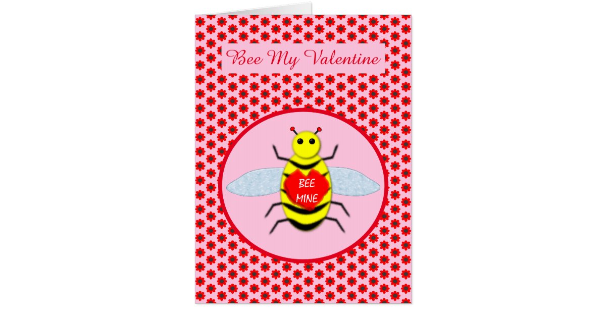 Cute Valentines Day Bee Card | Zazzle