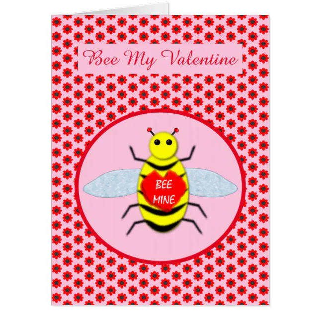 Cute Valentines Day Bee Card | Zazzle