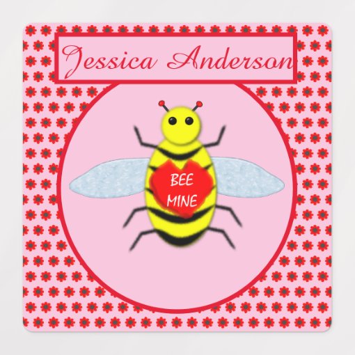 Cute Valentines Day Bee Labels | Zazzle
