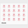 Cute Valentine's Day Pink Monster and Hearts Classic Round Sticker | Zazzle